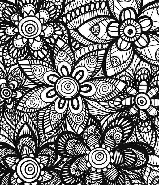 big flower coloring book