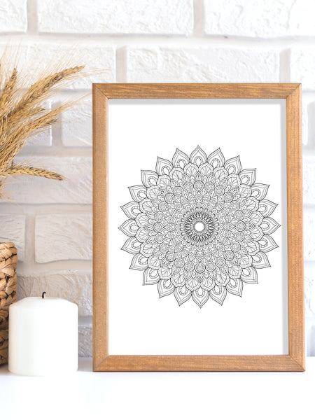 mandala coloring pages wall art