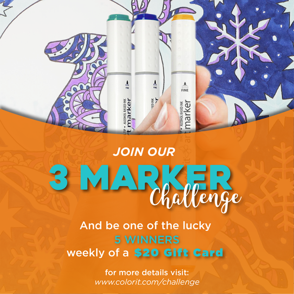 APRIL FAN OF THE MONTH CONTEST / 3 MARKER CHALLENGE – ColorIt