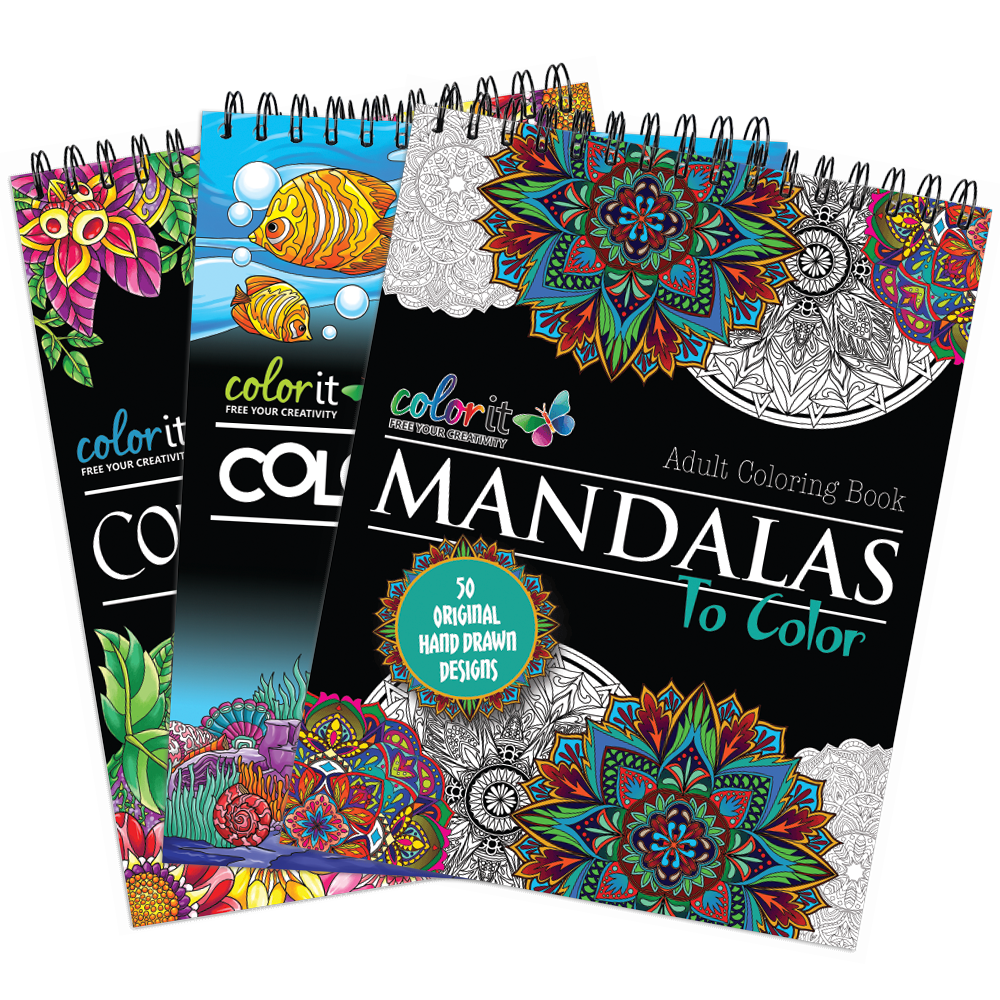 Adult Coloring Books - Hardback Covers | Spiral Binding | Artist Paper ...