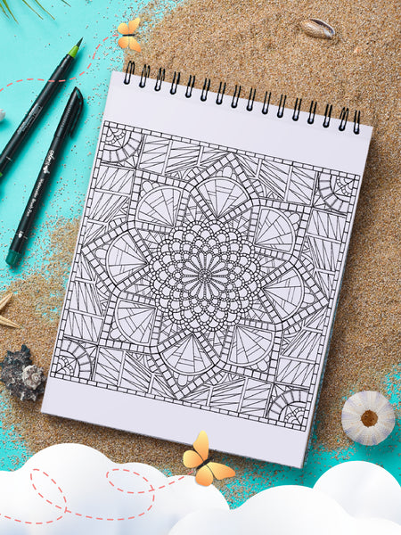 square mandalas coloring pages