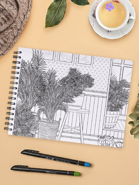 tropical plant coloring book