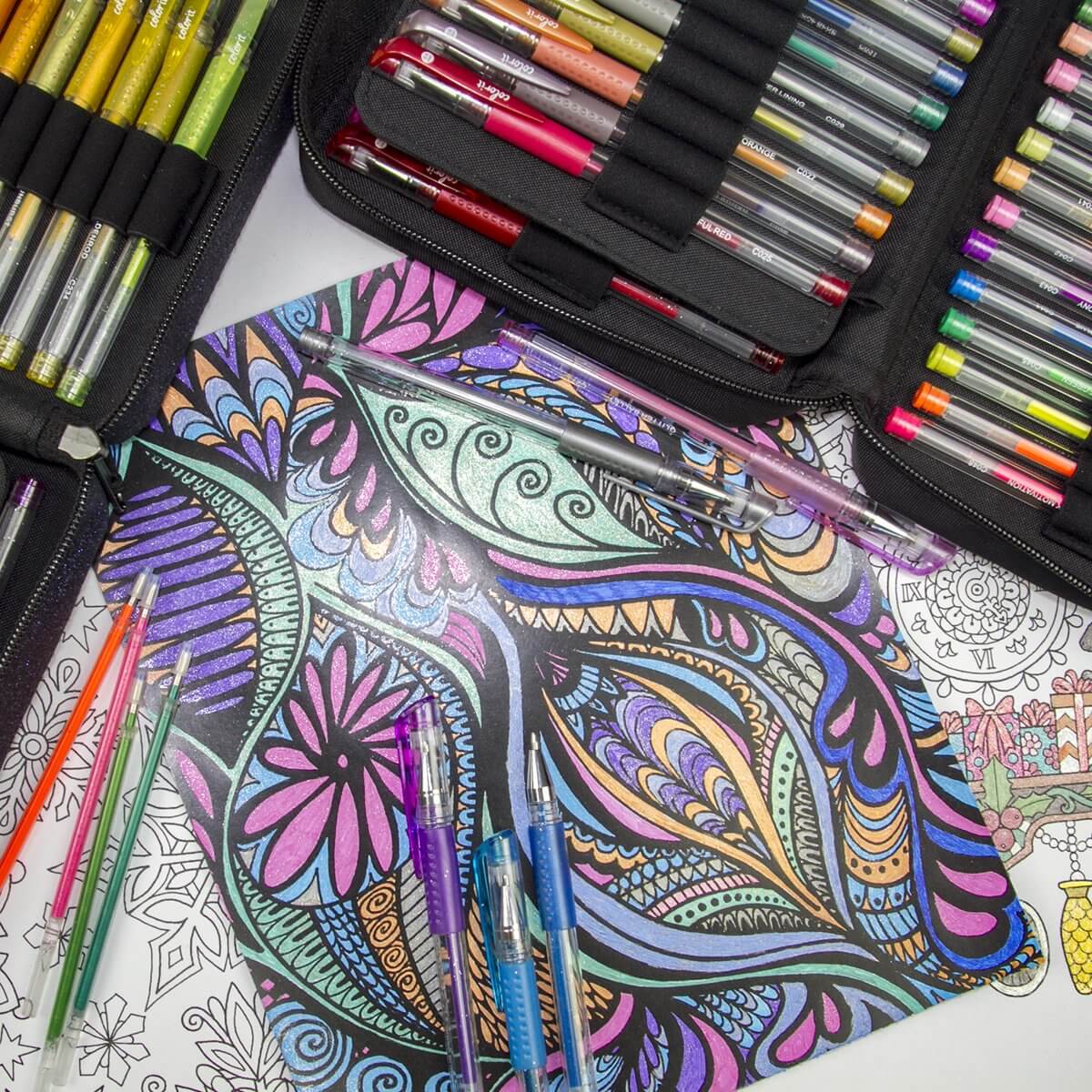 96 Gel Pen Bundle - 48 Original Set & 48 Glitter Pen Set with Refills ...