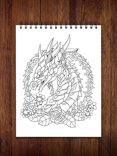 dragons coloring pages for adults