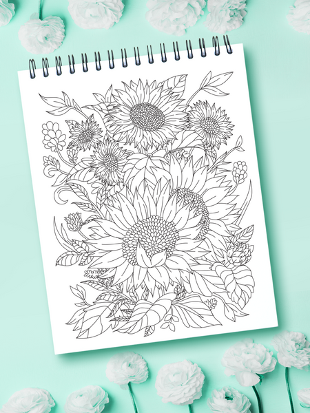 coloring pages adults flowers