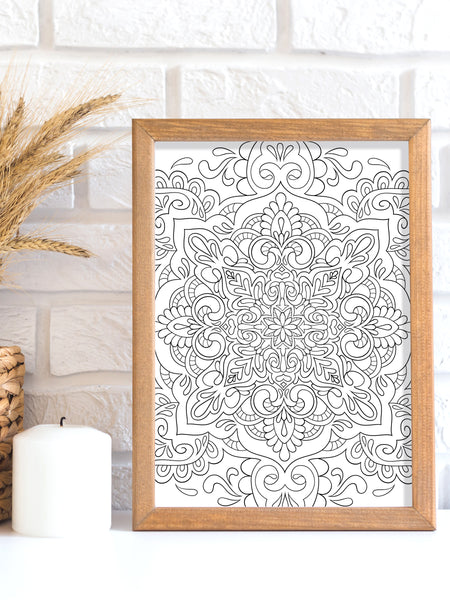 mandala coloring pages wall art