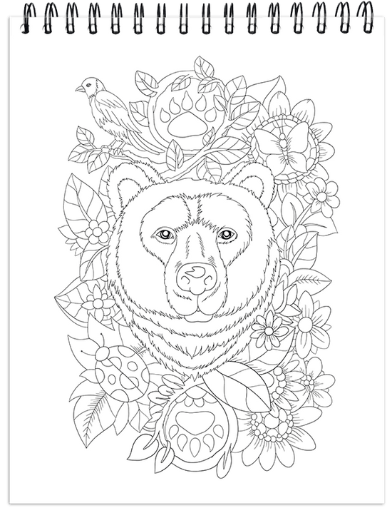 Nature Coloring Book For Adults With Hardback Covers & Spiral Binding ...