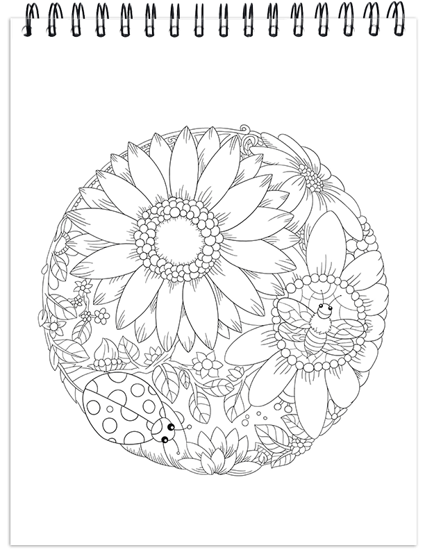 Nature Coloring Book For Adults With Hardback Covers & Spiral Binding ...